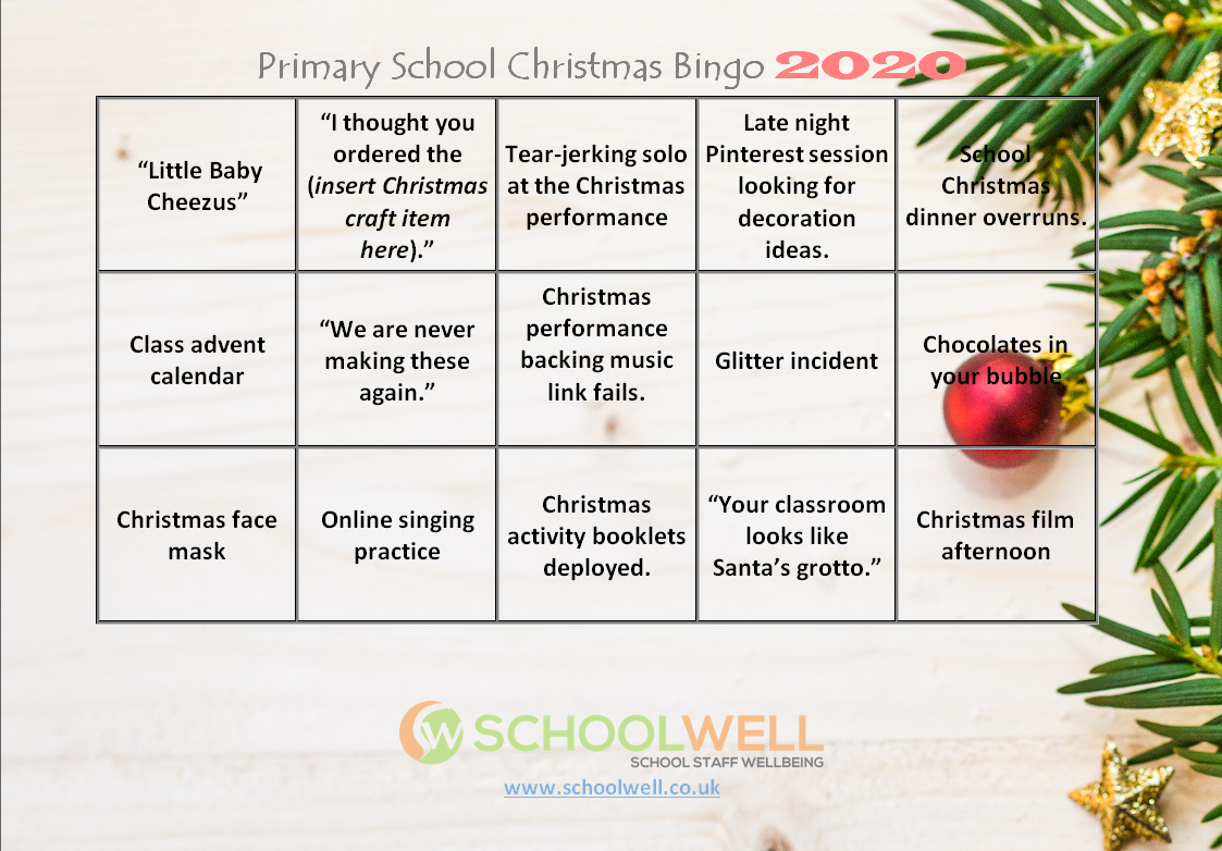 Primary School Christmas Bingo 2020 - Schoolwell